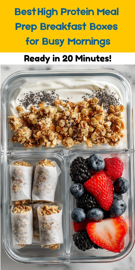 High Protein Breakfast Meal Prep Boxes Ready in 20 Minutes!