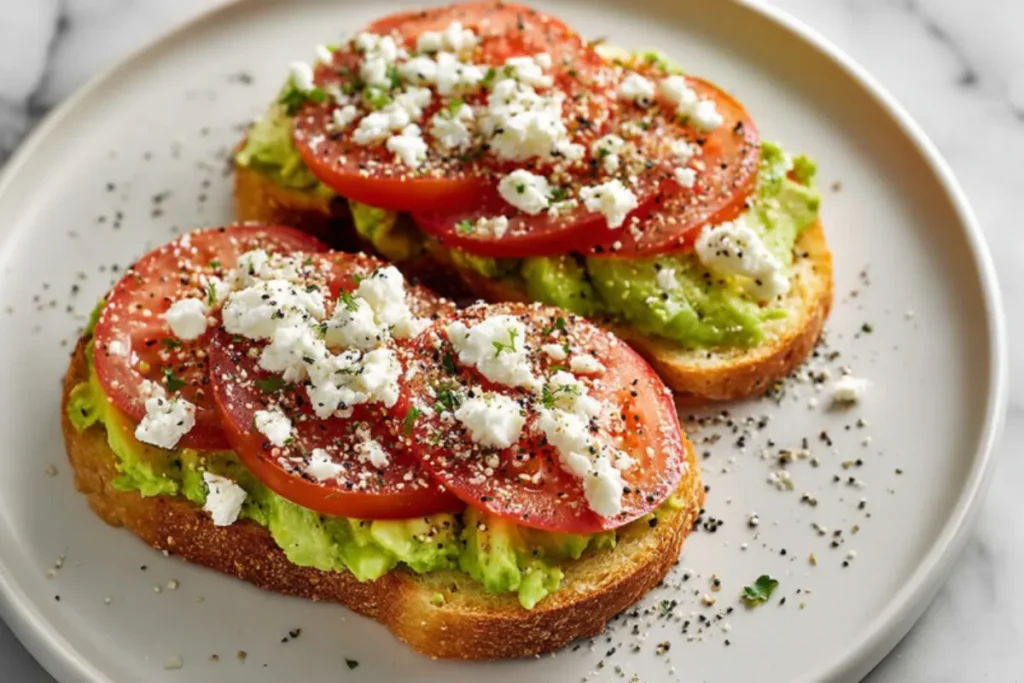 Avocado Tomato Toast - Best 5-Minute Healthy Breakfast Recipe